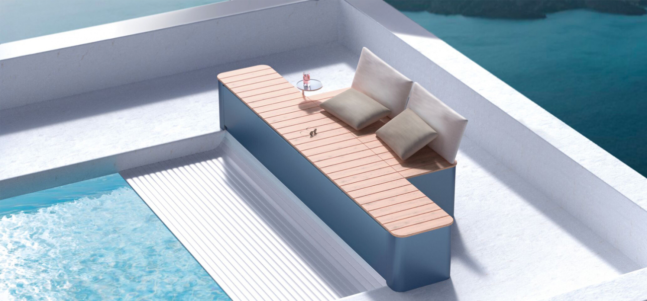 La couverture hors-sol pour piscine Bench Cover 400 de Maytronics ...